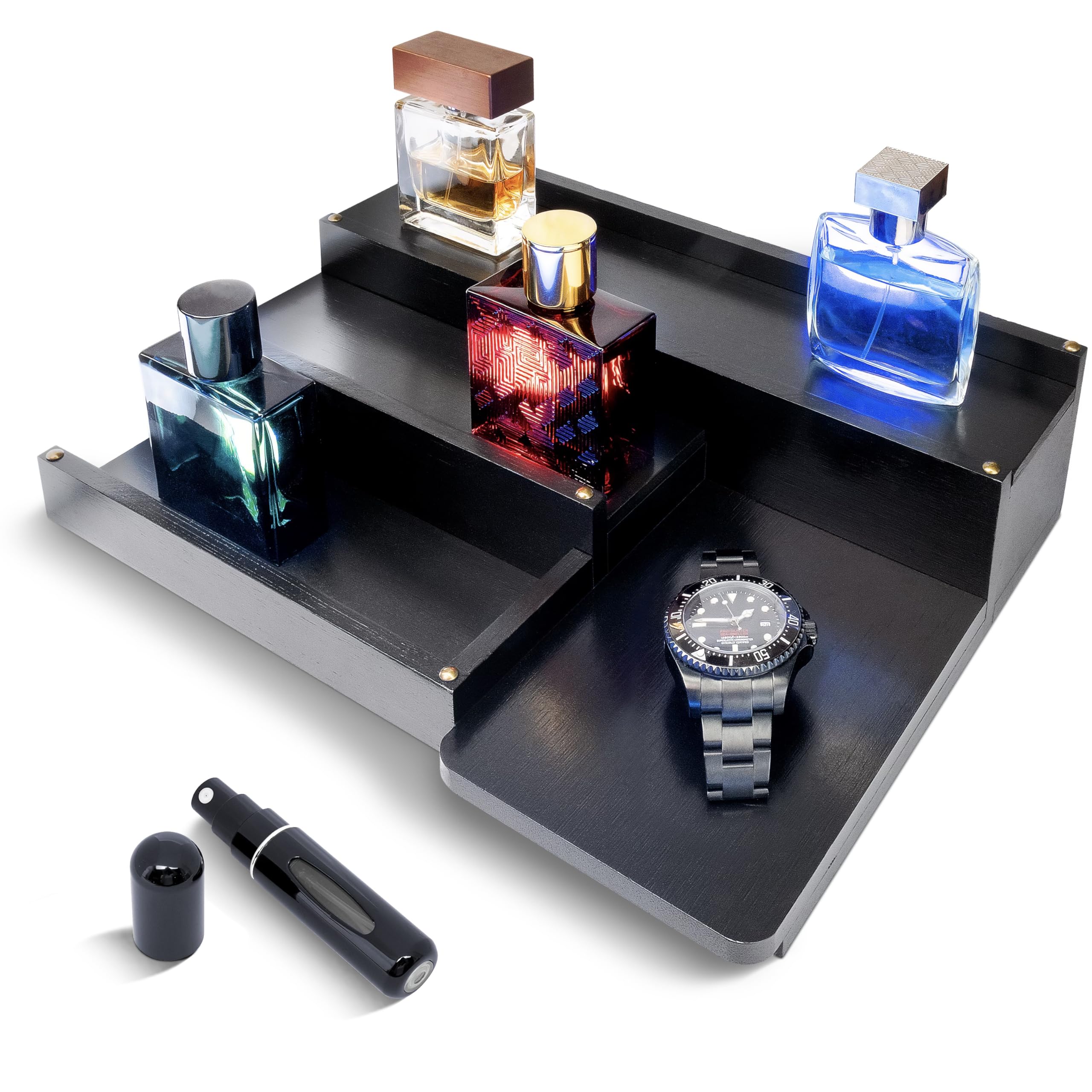 Amazon.com: Refined Design Cologne Organizer for Men - 4 Tier Wood ...