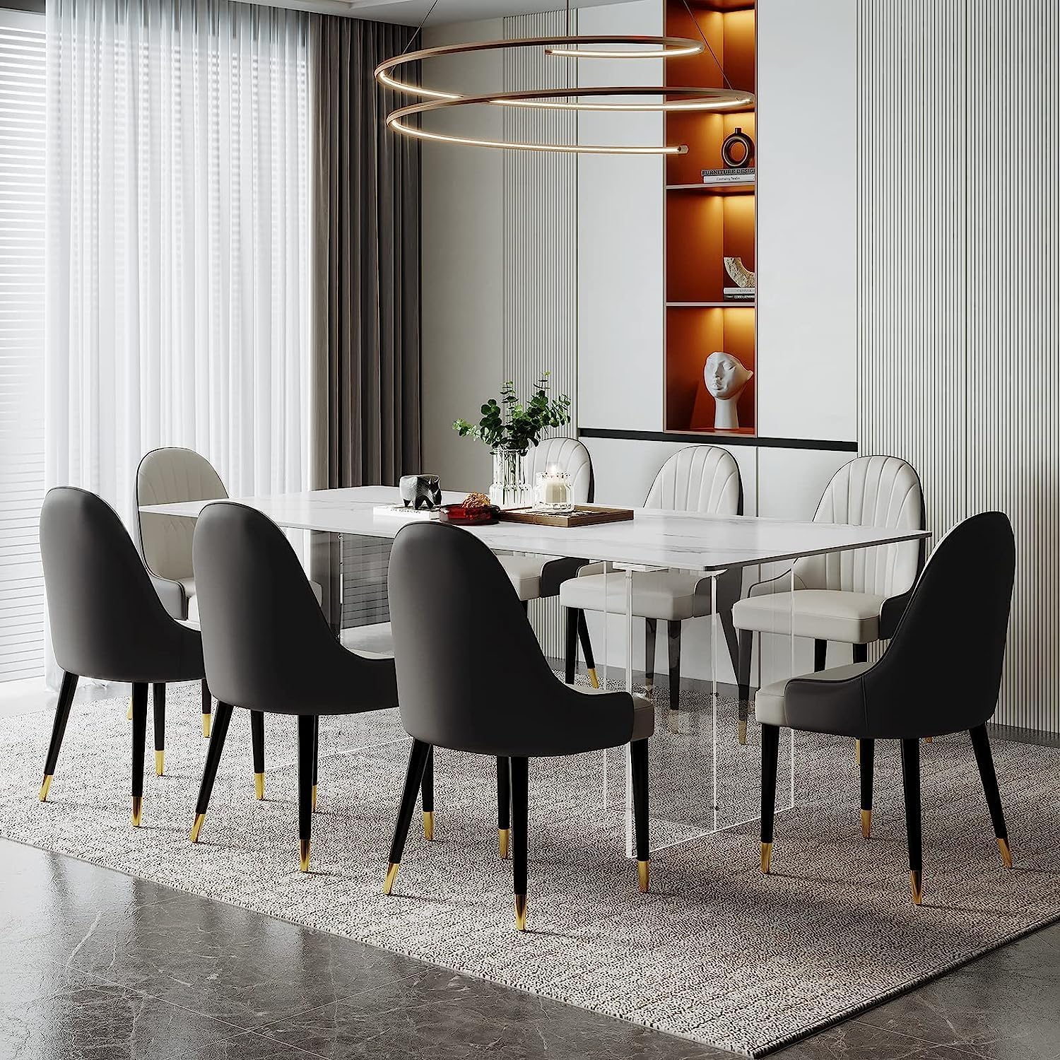 Amazon.com - Dining Table Set for 8 - White Dining Table Set for 8 with ...