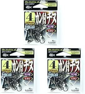 Amazon | 【 まとめ買い ×3個セット 】 ささめ針 SASAME RT-05 カン付チヌブラック 4号 釣り 釣り具 釣具 釣り用品 | ノーブランド品 | フック・針