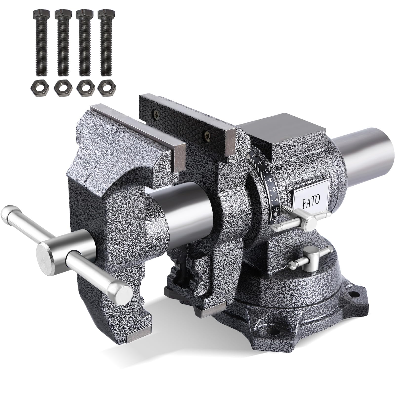 Snapklik.com : FATO 5-inch Heavy Duty Bench Vise, 360-Degree Ductile ...