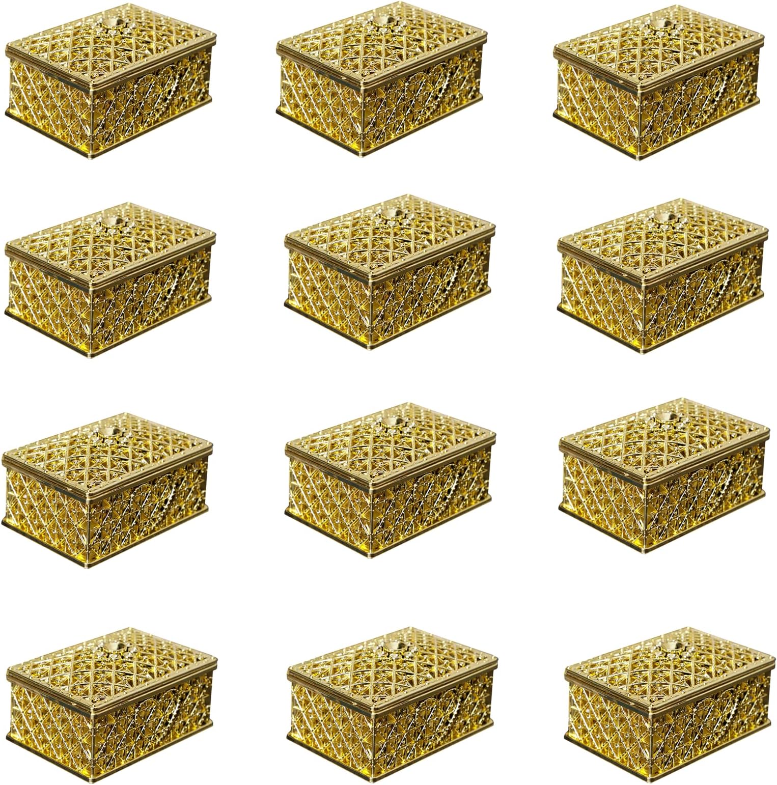 Amazon.com: HAN SHENG 12 Pcs Hollow Out Rectangle Candy Boxes Wedding ...