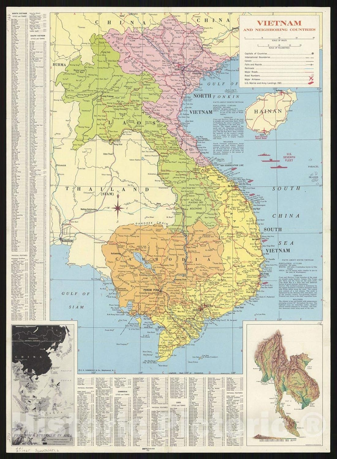 Amazon.com: Historic Pictoric Map : Vietnam 1965, Vietnam and ...