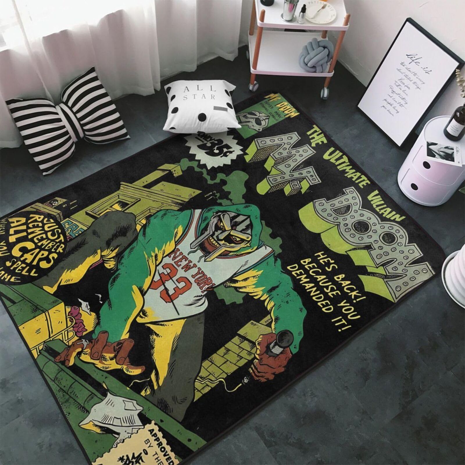 Amazon.com: QANCOSI MF Rapper Doom Area Rugs Anti-Slip Ultra Soft Floor ...