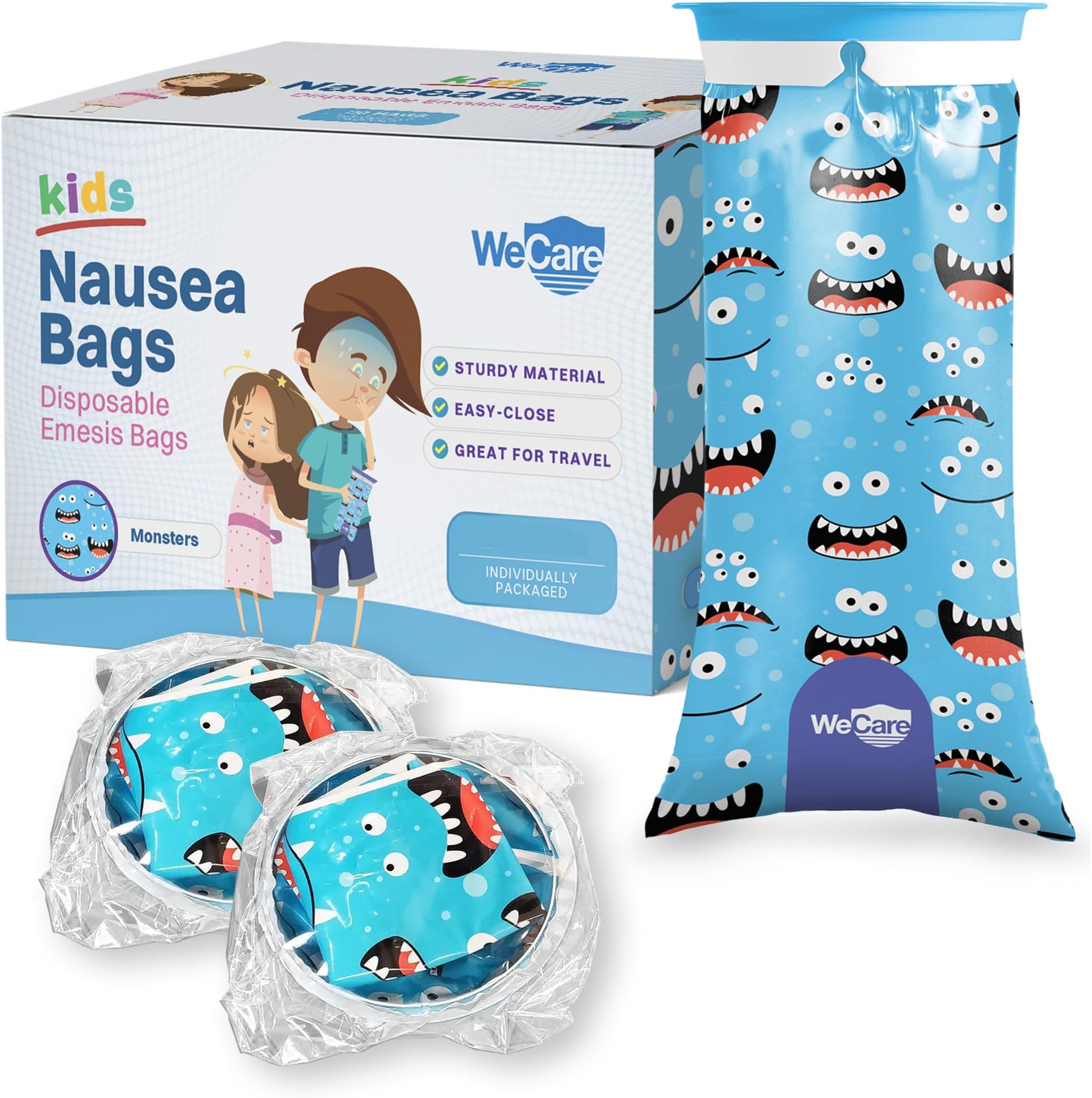 Amazon.com: Kids Vomit Bags Disposable 20 Pack - Individually Wrapped ...