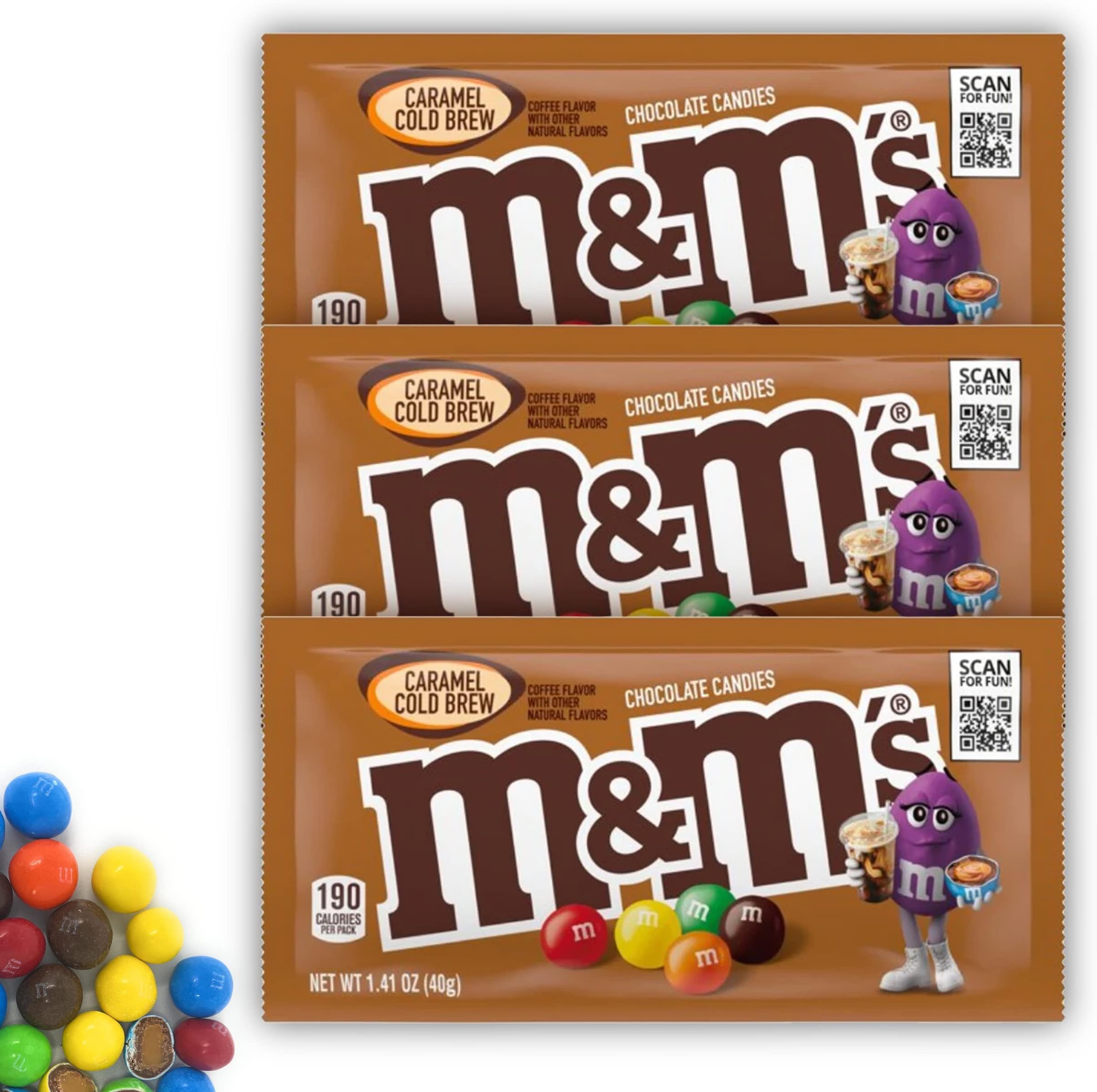 Amazon.com: M&Ms Caramel Cold Brew Coffee Candy, Pack of 3 (1.41 oz ...
