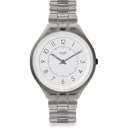 Swatch Unisex Adult Analogue Quartz Watch with Stainless Steel Strap ...