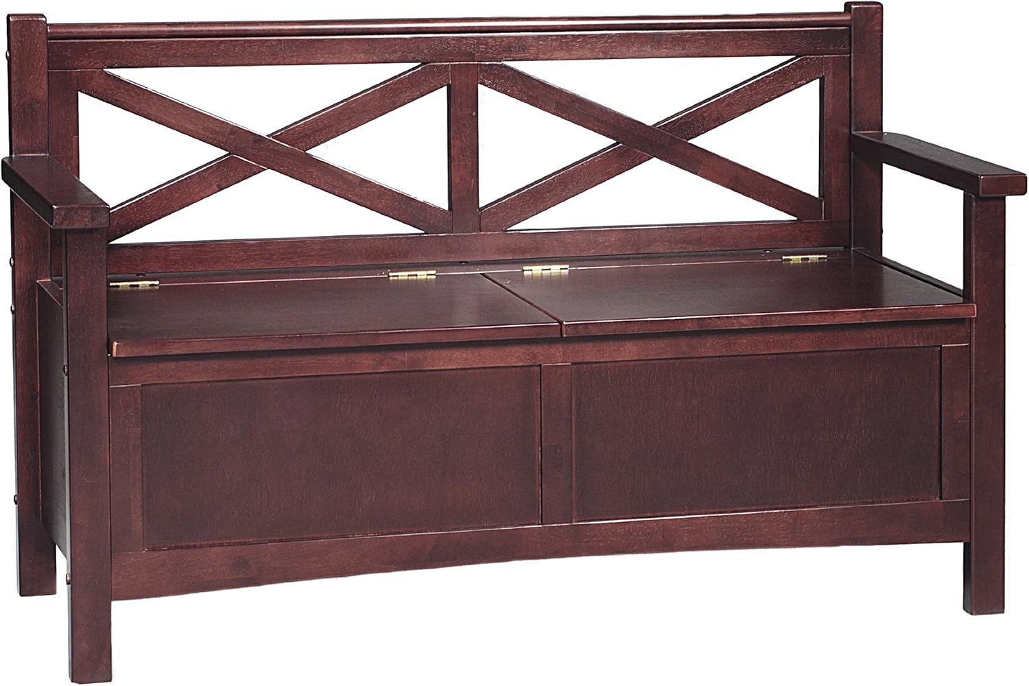 Amazon.com: Linon Home Decor Storage Double X-Back Bench : Home & Kitchen