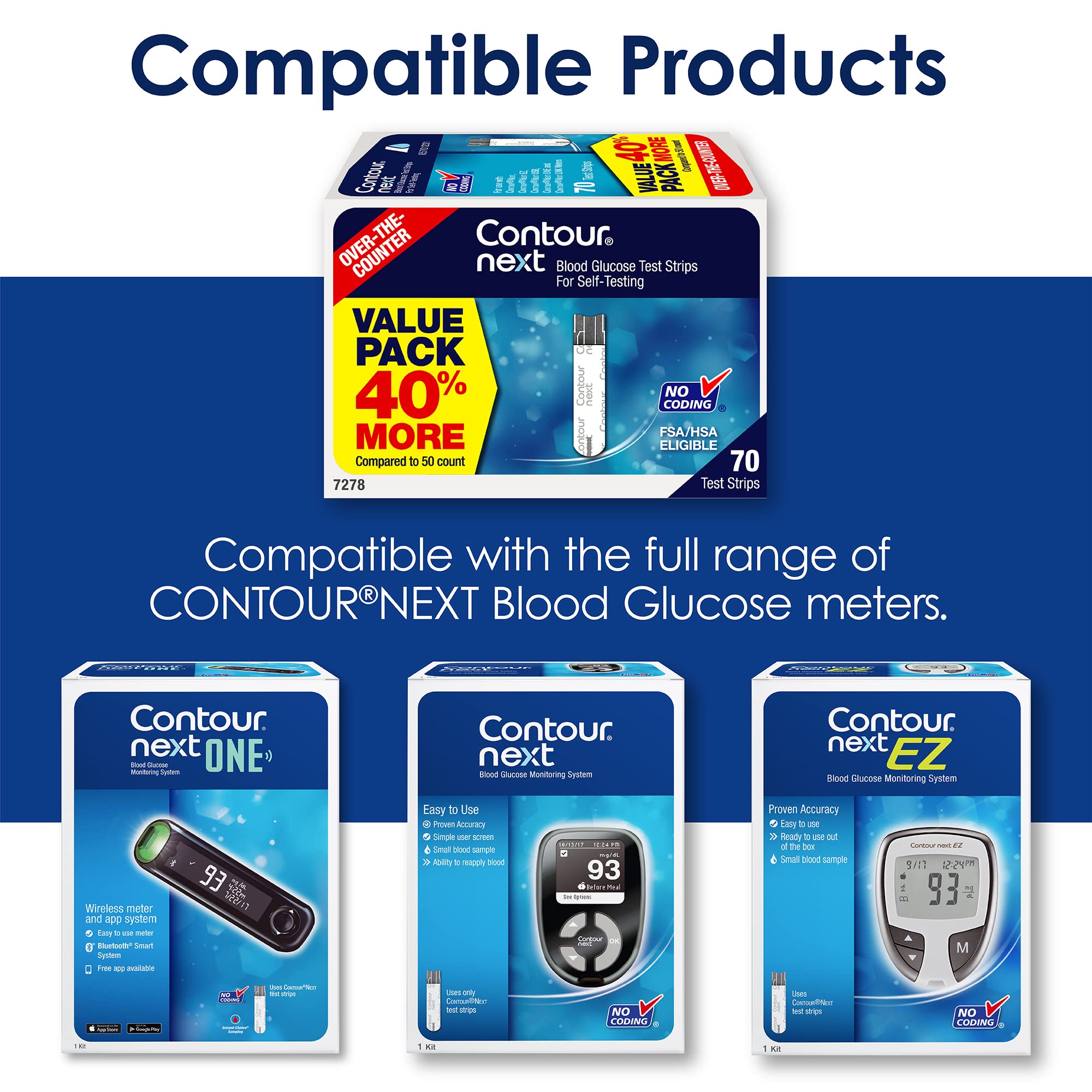 Snapklik.com : Ascensia Contour Next Blood Glucose Test Strips For Diabetes