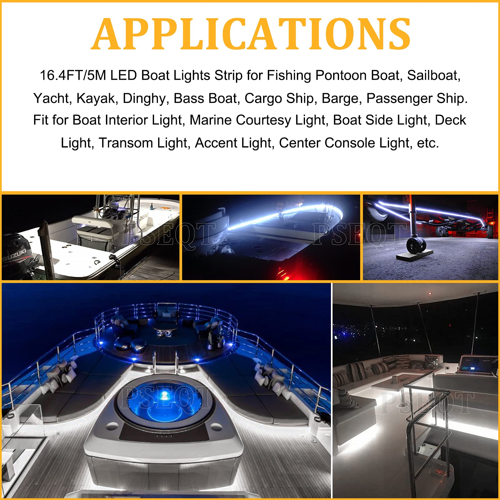 Snapklik.com : Boat LED Lights Strip Marine Pontoon Boat Light For 12V ...