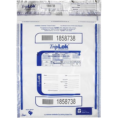 Amazon.com: ControlTek TripLok 12" x 16", Clear with Pocket, 100 Bags ...