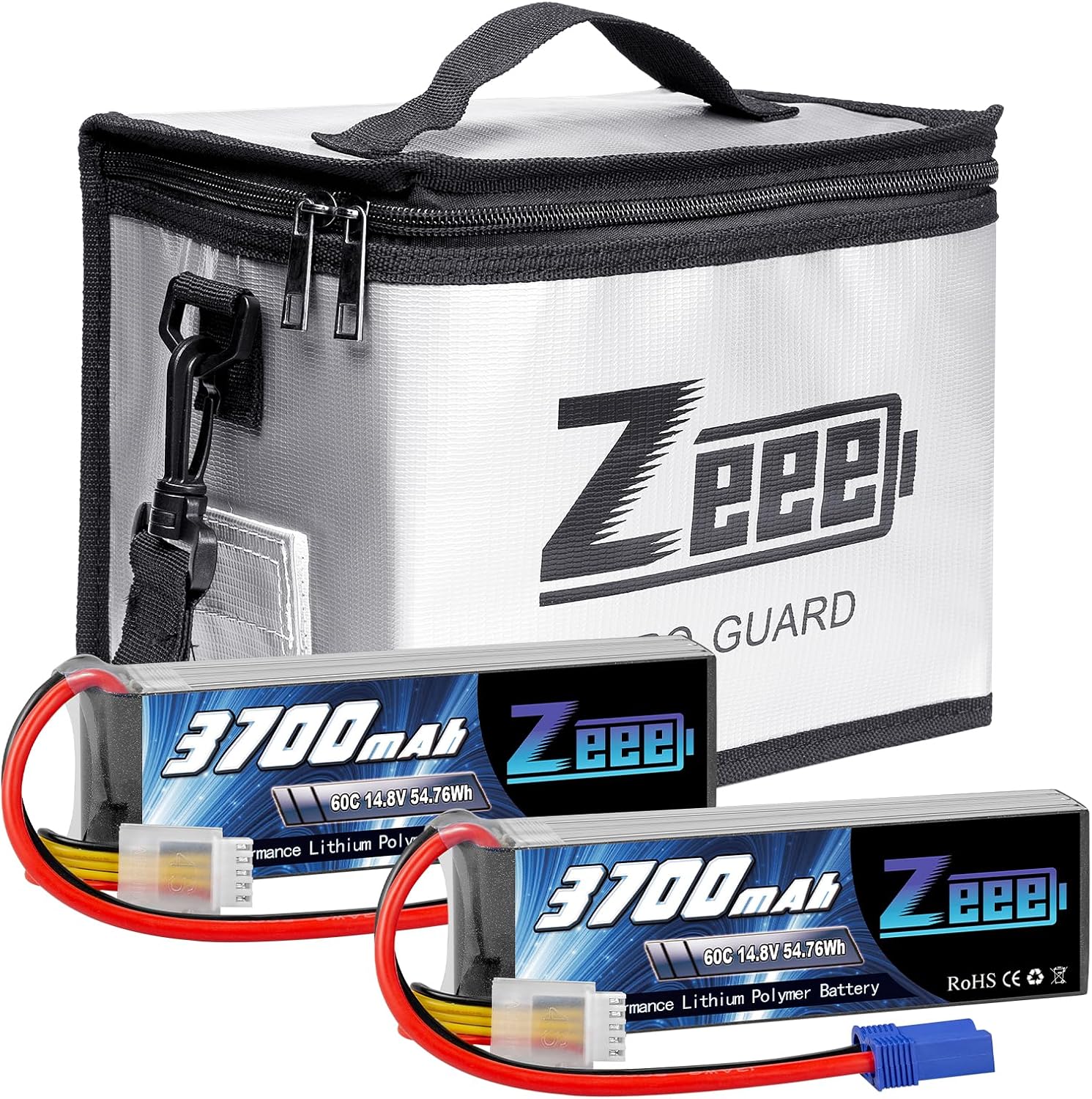 Amazon.com: Zeee 14.8V 60C 3700mAh 4S RC Lipo Battery with EC5 Plug 2 ...