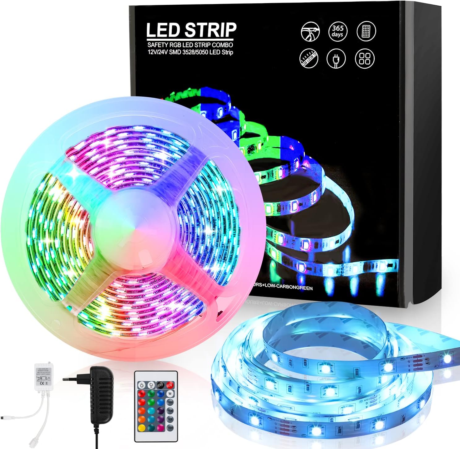 Herrselsam LED Strip 2M RGB LED Streifen 60 LED RGB 5050 4 Modi LED ...
