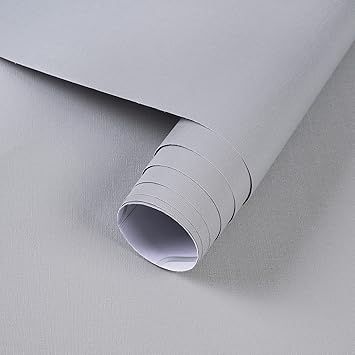 Mecpar Grey Contact Paper 15.7" x 118" Matte Grey Wallpaper Grey Peel ...