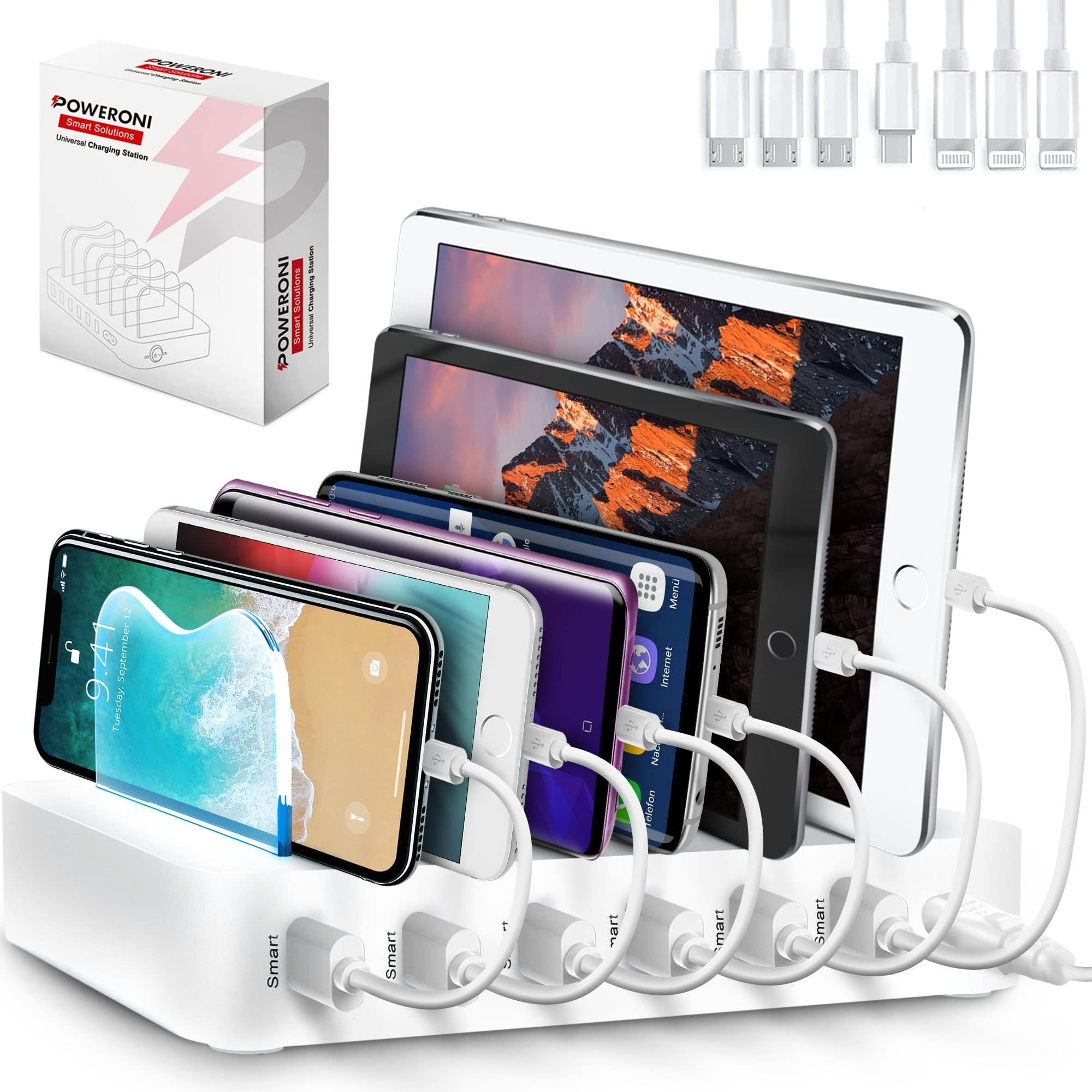 Amazon.com: USB Charging Dock - 6-Port - Fast Charging Station for ...