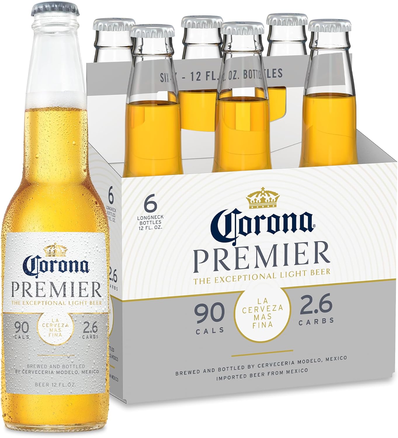 Amazon.com: Corona Premier Light Beer, 6 pk, 12 fl oz Bottles, 4.0% ABV ...