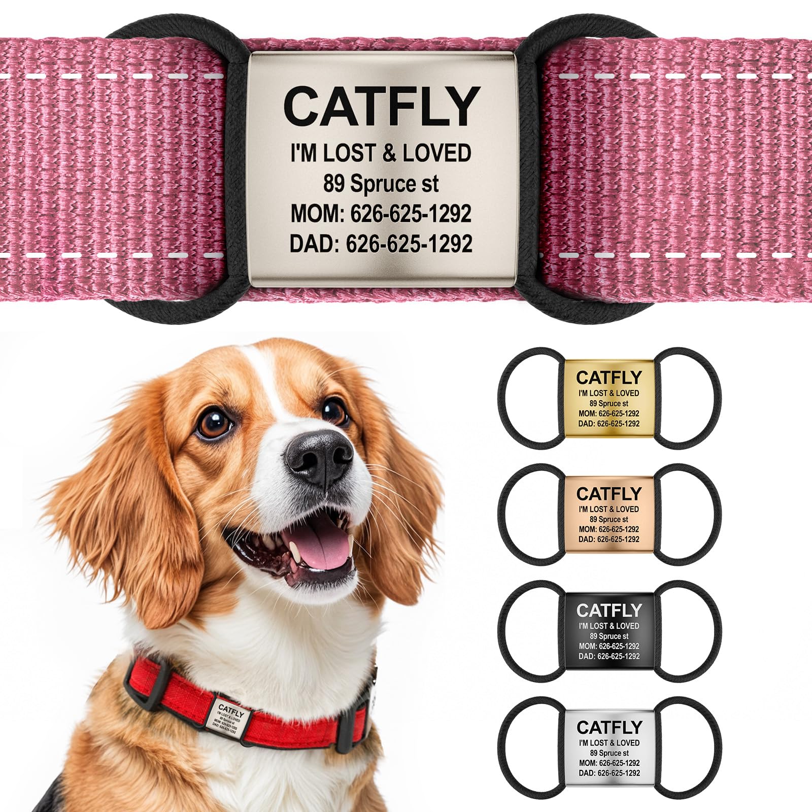 Amazon.com: Dog Tags Personalized Pet Tag: Nylon and Loose Blended ...