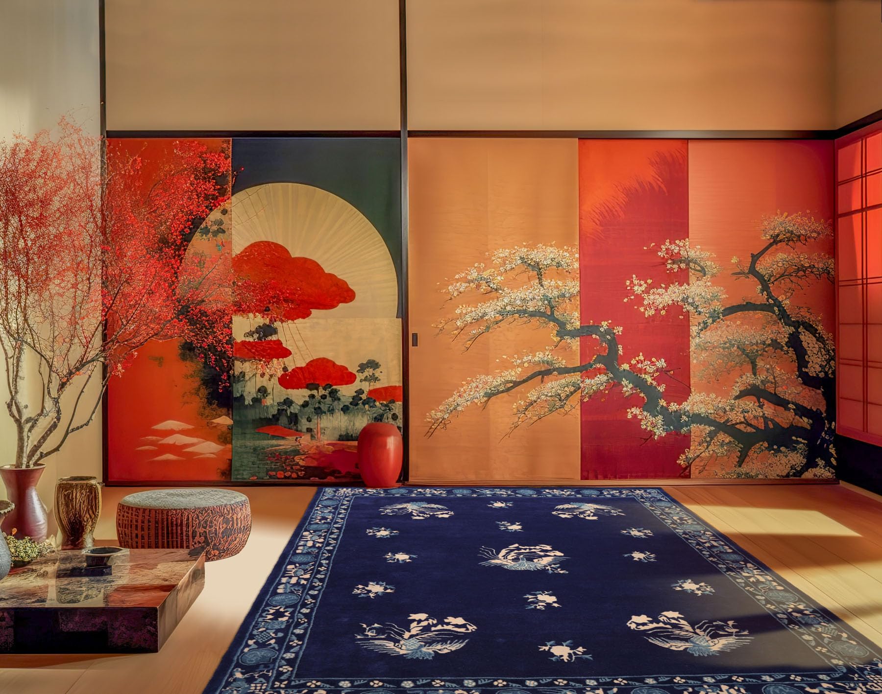 Amazon.com: LoomBloom Navy Hand Tufted Chinese Art Deco New Zealand ...