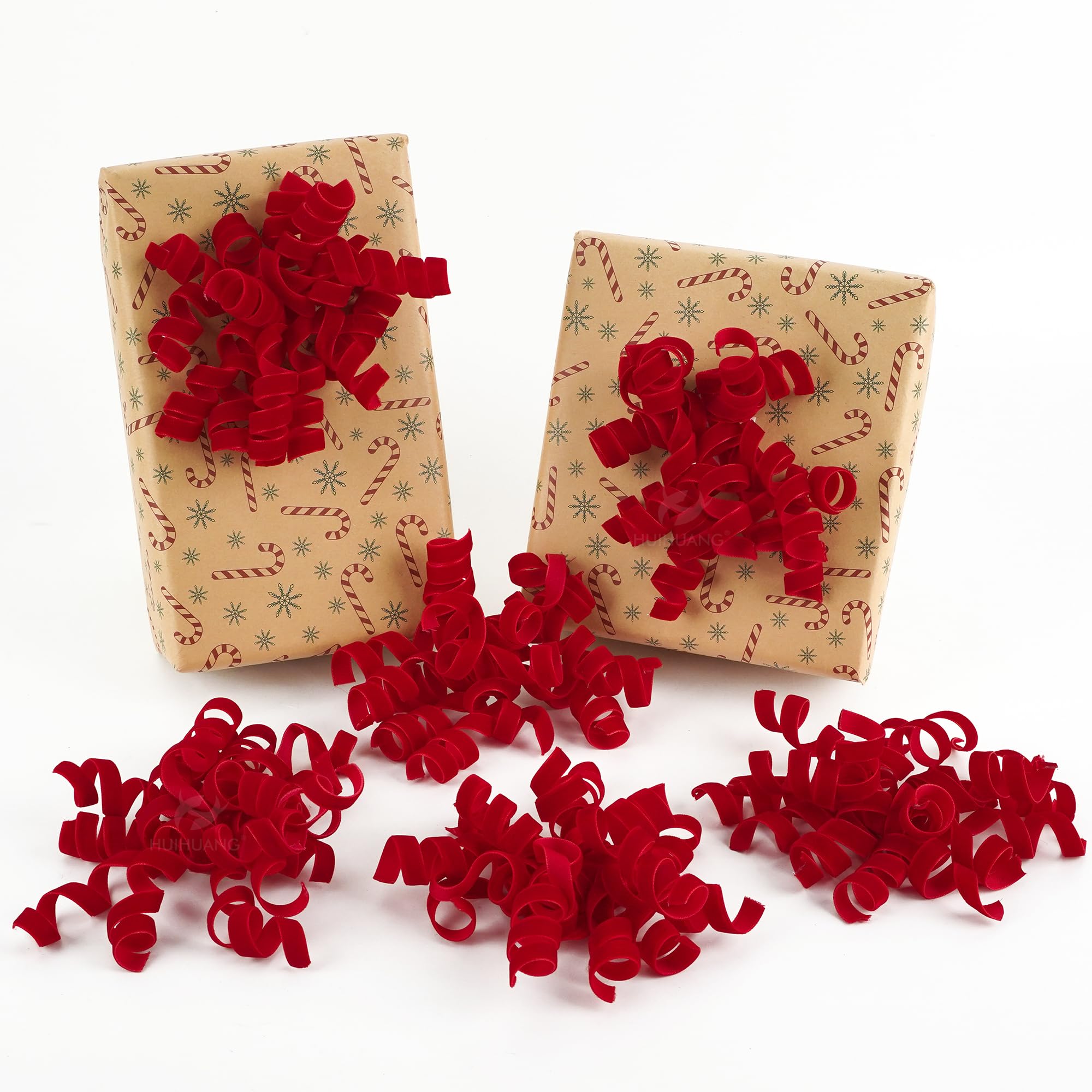 Amazon.com: HUIHUANG Red Velvet Bows for Gift Wrapping Self Adhesive ...
