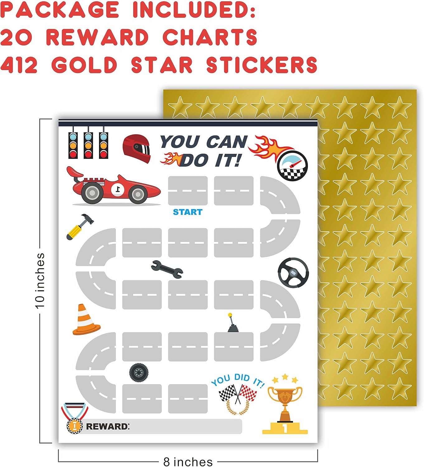 Race Theme Reward Chart with Golden Star Stickers, Sri Lanka | Ubuy