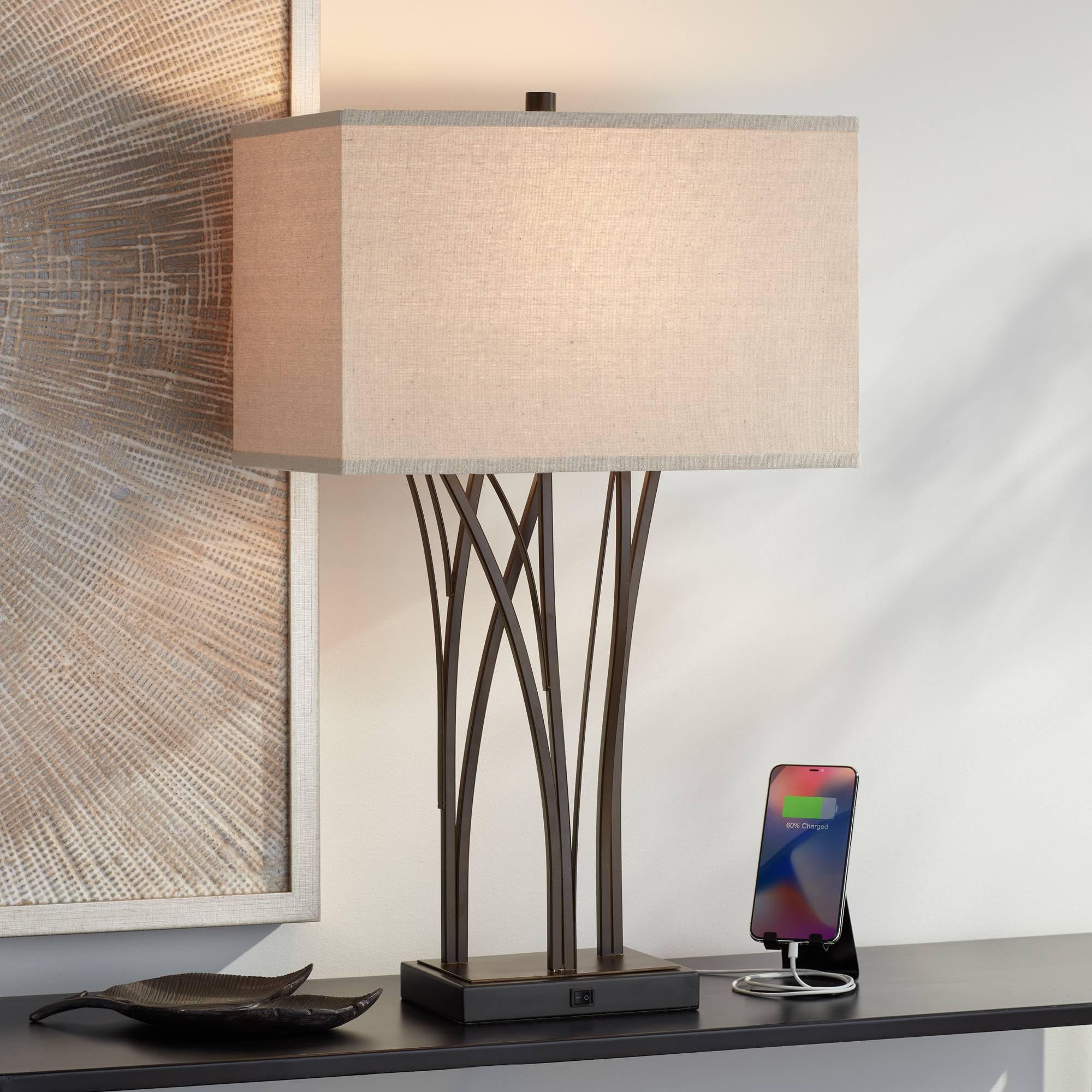 Possini Euro Design Verity 29" Tall Reed Farmhouse Rustic End Table ...