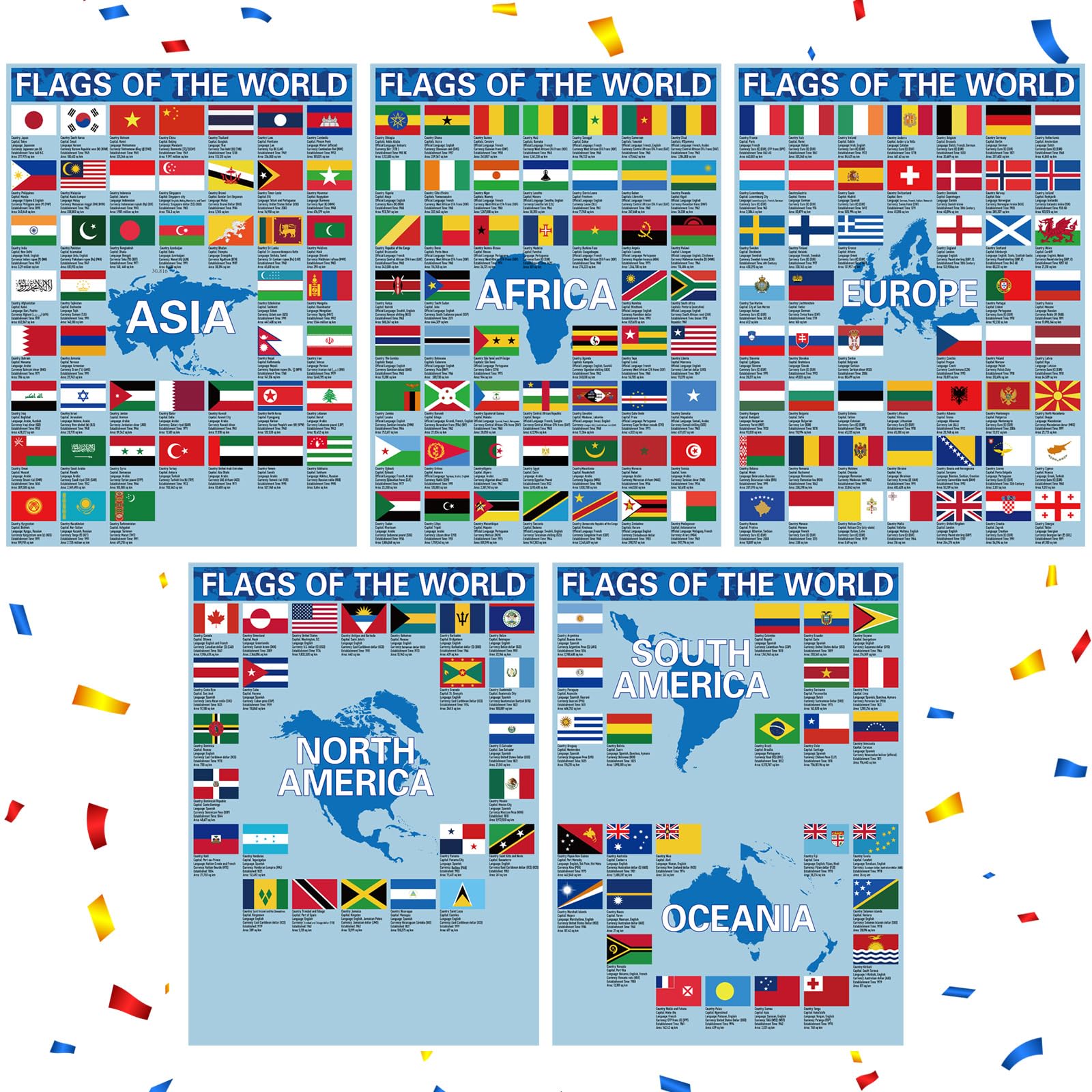 Buy Outus 5 Pieces s of The World s World s Classroom Country Classroom ...