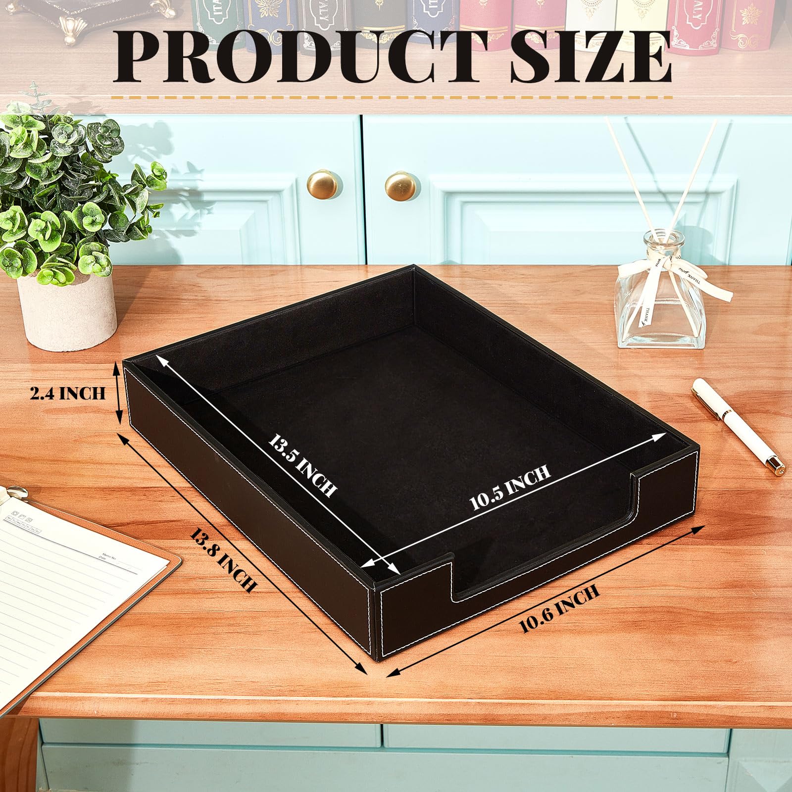 Snapklik.com : Wenqik 2 Pcs PU Leather Letter Tray Leather Desk ...
