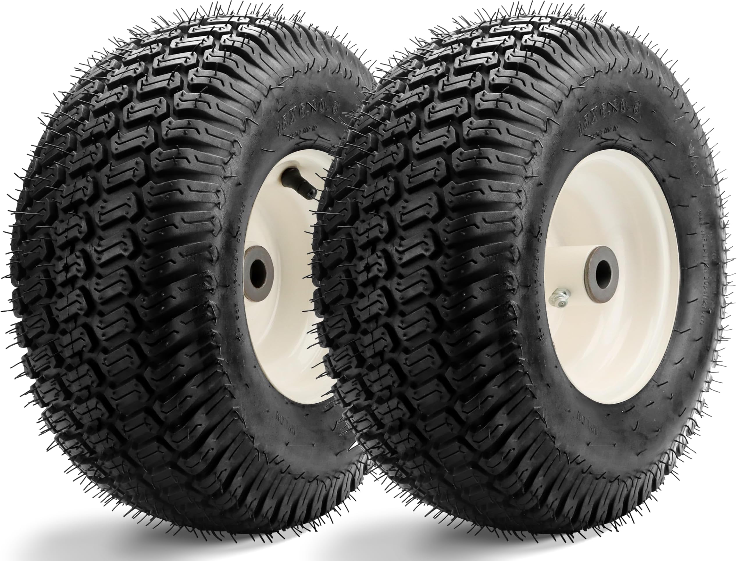 Amazon.com : Mower Front Tires w/Rim 15x6.00-6", 3" Centered Hub, 3/4 ...