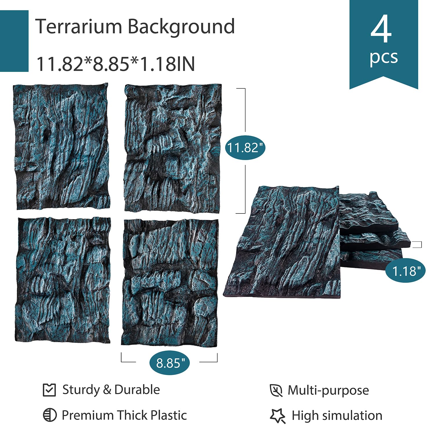 ShunJIAyi Rock Terrarium Background, 3D Reptile Tank Background Board ...
