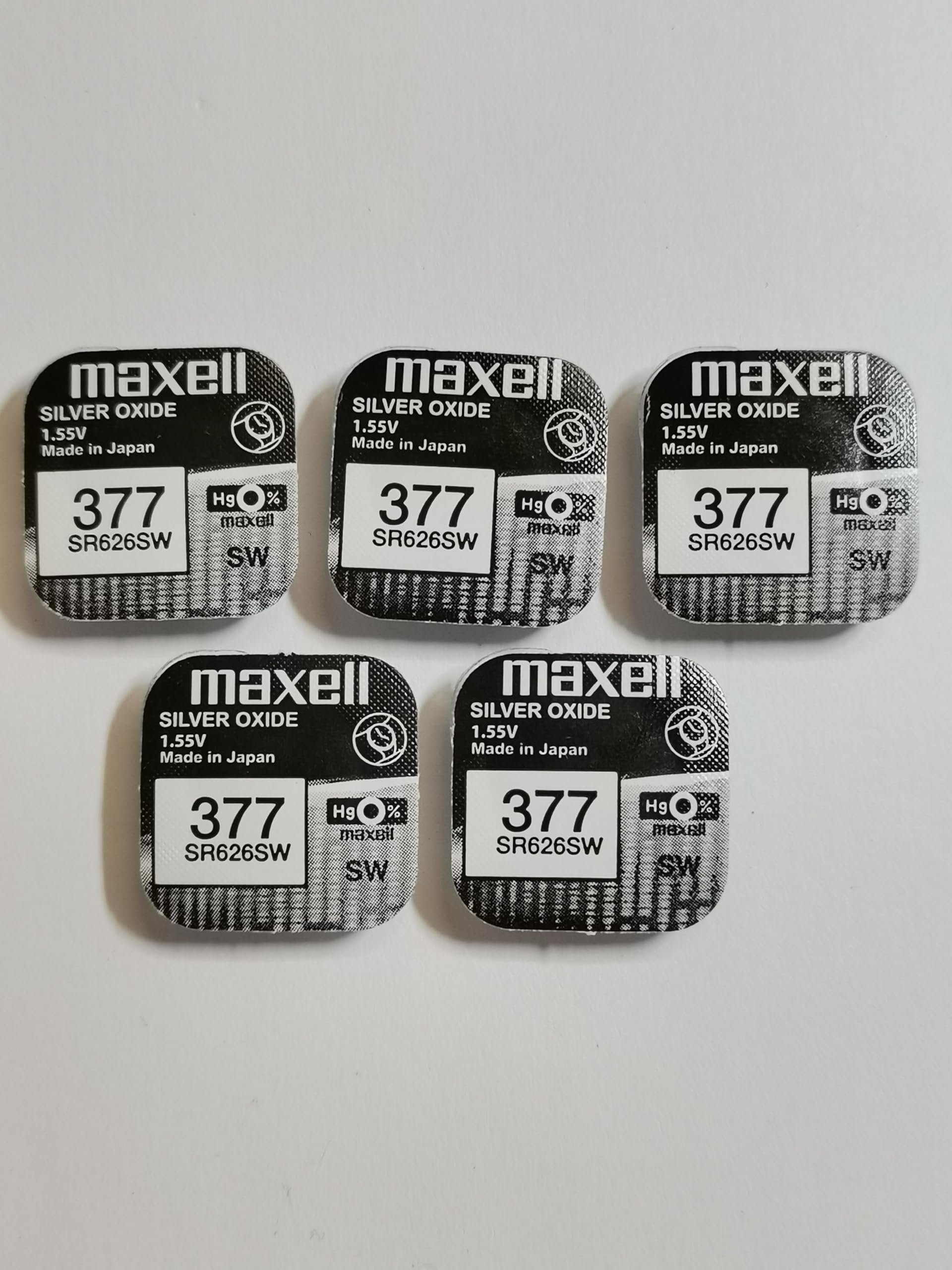 5 x Maxell SR626SW SR626 AG4 377 1.55v Watch Batteries by Maxell ...