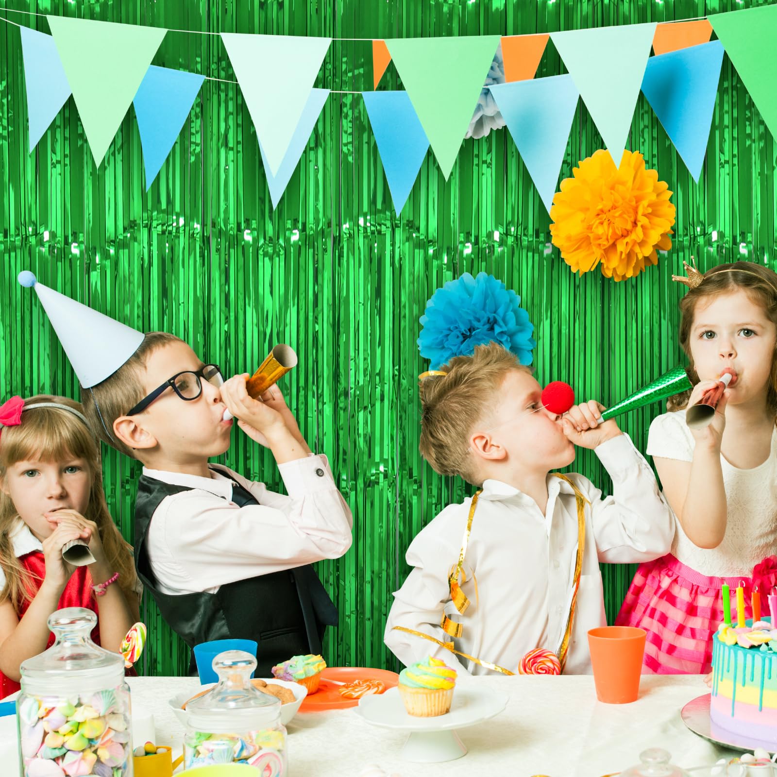 Snapklik.com : Green Party Streamers 3.2ft X 8.2ft 3Pack Christmas ...