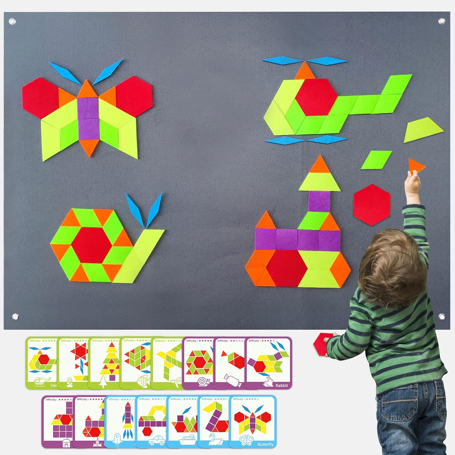 Amazon.com: EDDJOND Shape Felt Board for Toddlers Teaching Story Board ...