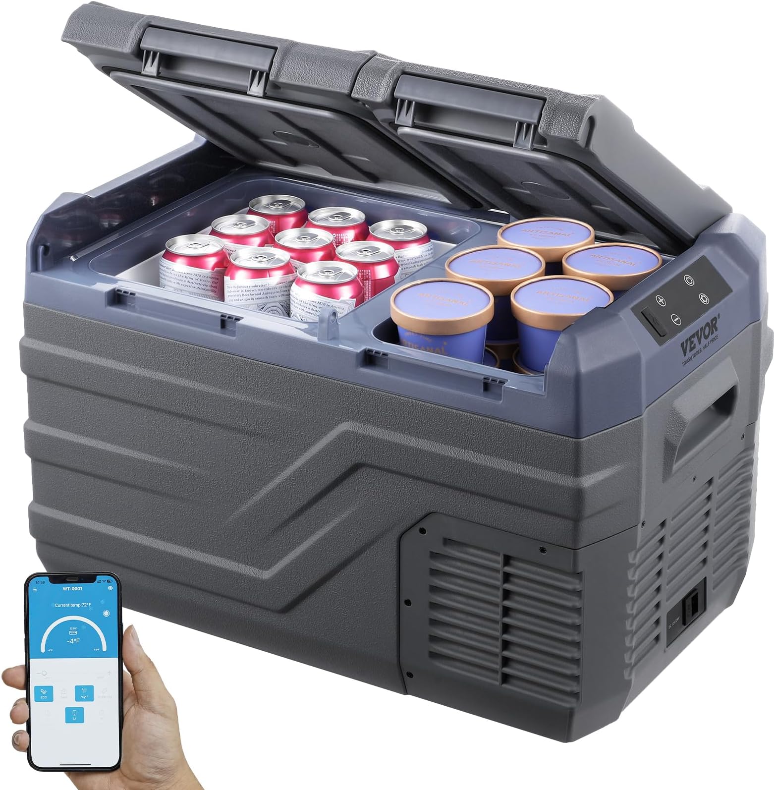 Amazon.com: VEVOR NLS35, 12 Volt Car Refrigerator Fridge, 25Liter(26 ...