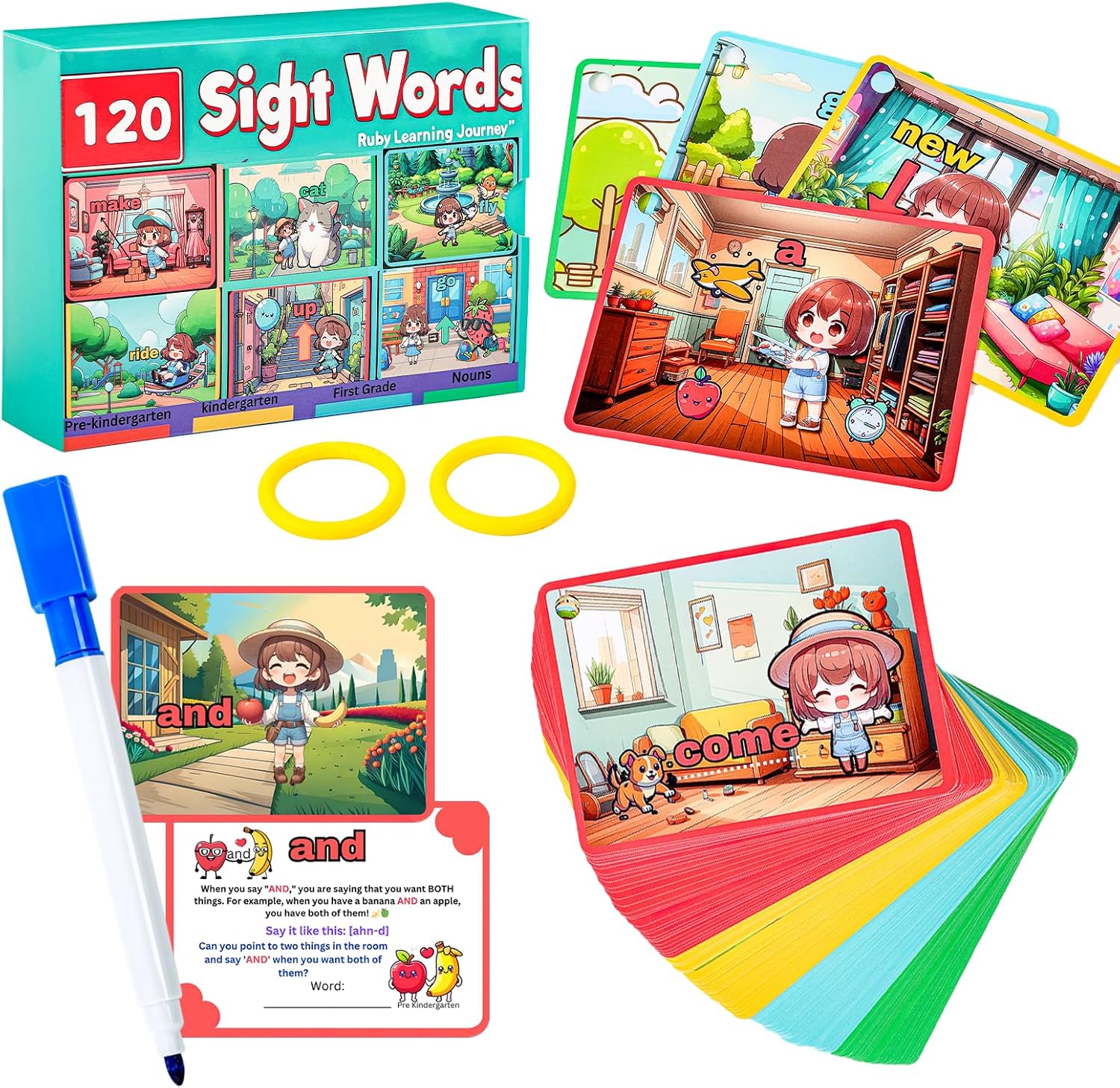 Amazon.com: Alened Sight Words Games for Kindergarten Flash Cards ...