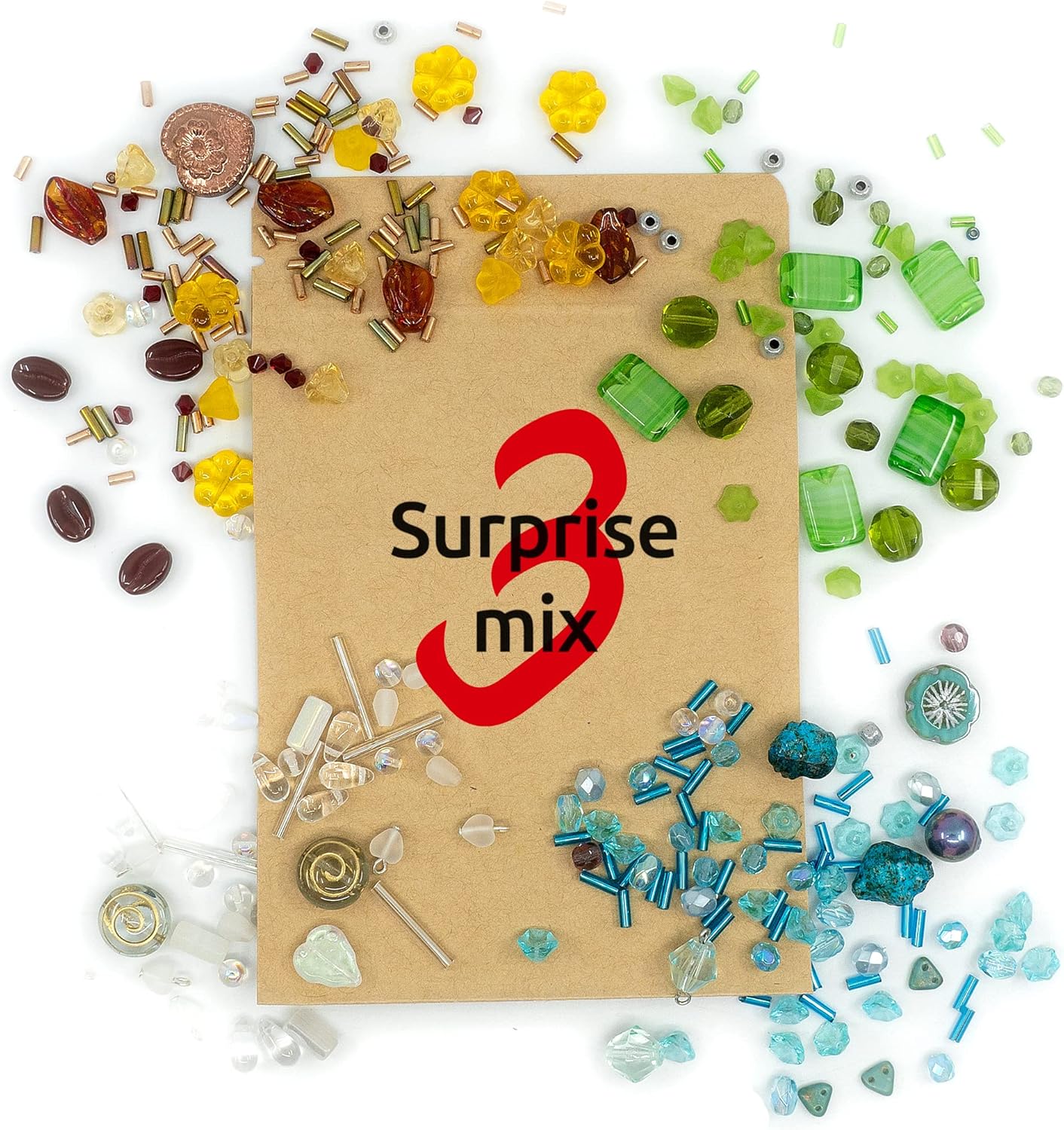 Amazon.com: 2.1 oz of Surprise Mix - Czech Glass Beads & Cabs (60g ...