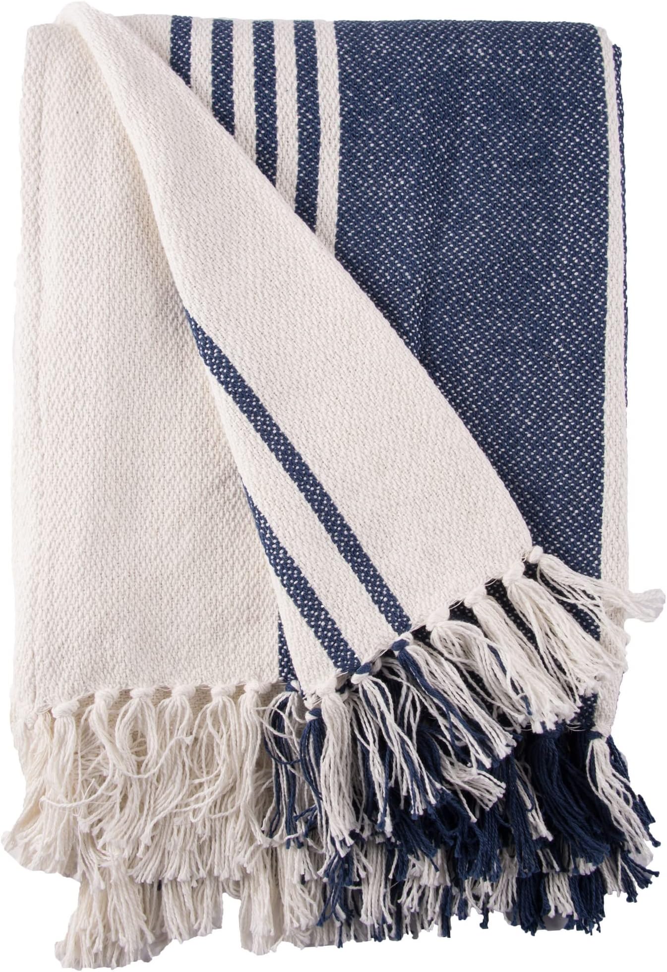 Amazon.com: C&F Home Nantucket Stripes Navy And White Striped Throw ...