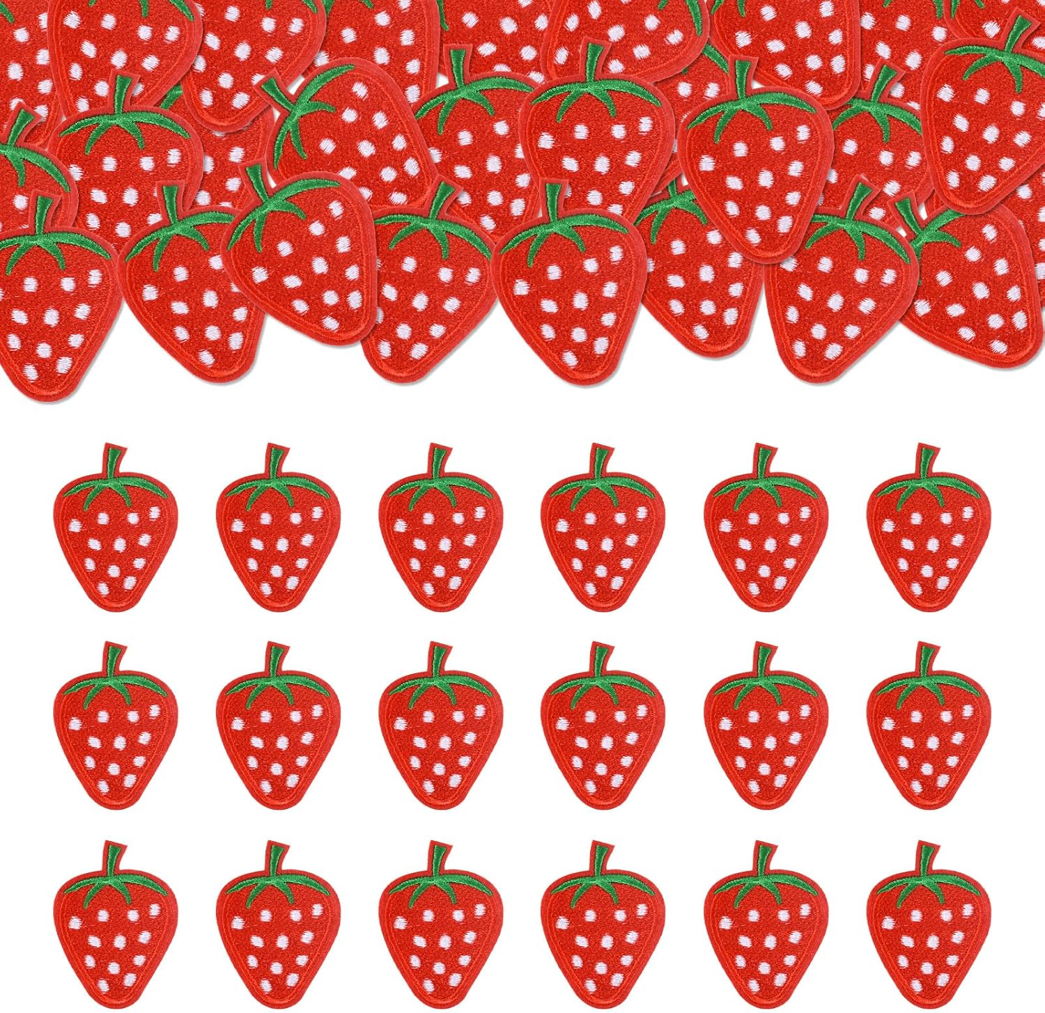 Amazon.com: Hanycon 30PCS Strawberry Embroidered Iron on Patches Red ...