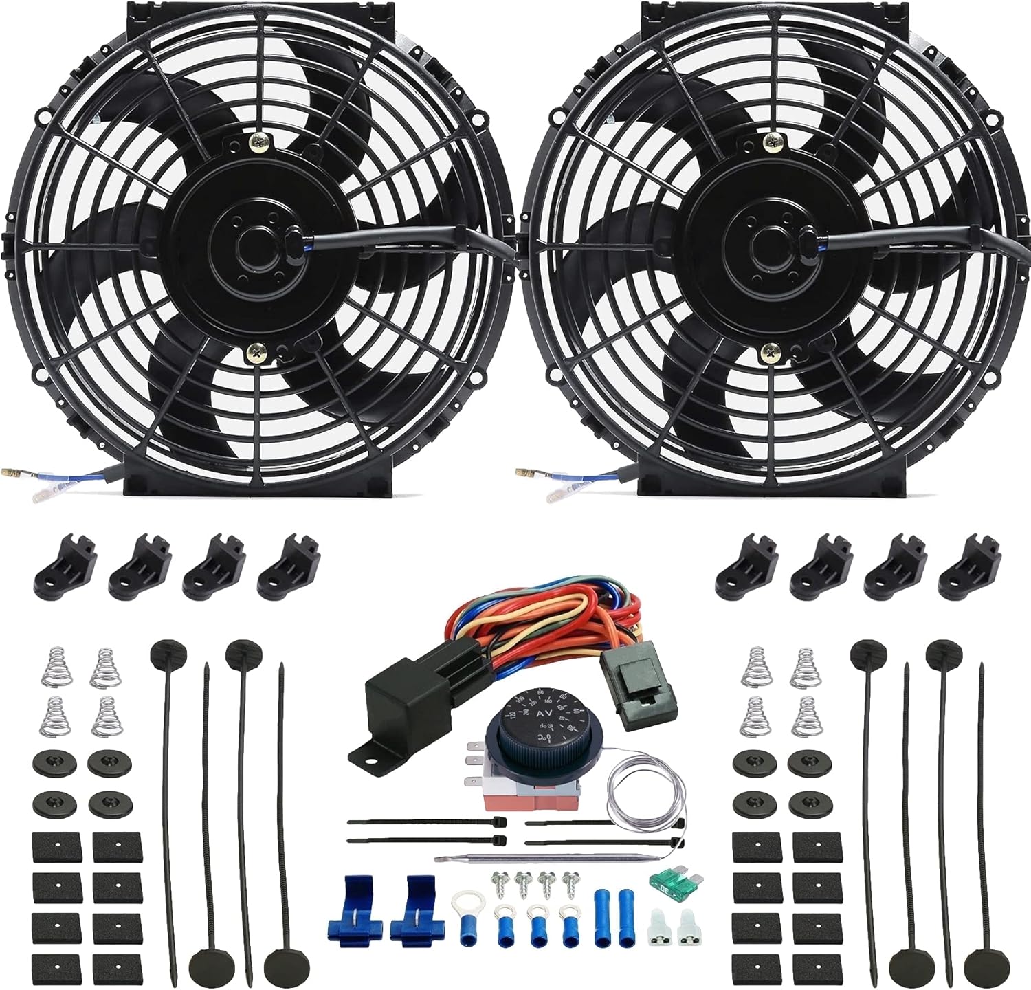 American Volt Dual Reversible 12V Electric Engine Radiator Cooling Fan ...