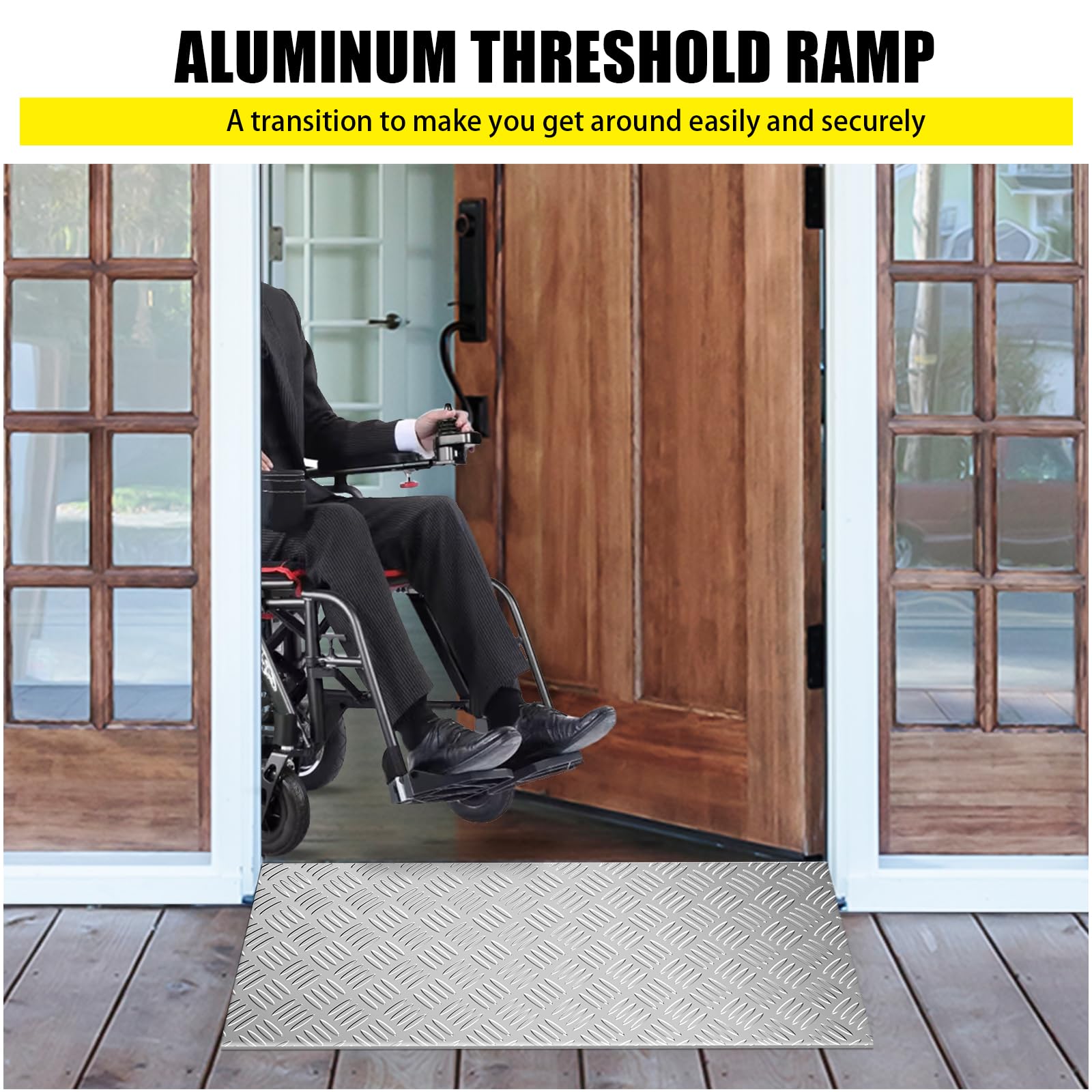 Snapklik.com : UOKRR 4" Rise Aluminum Threshold Ramp For Doorway, 32 ...
