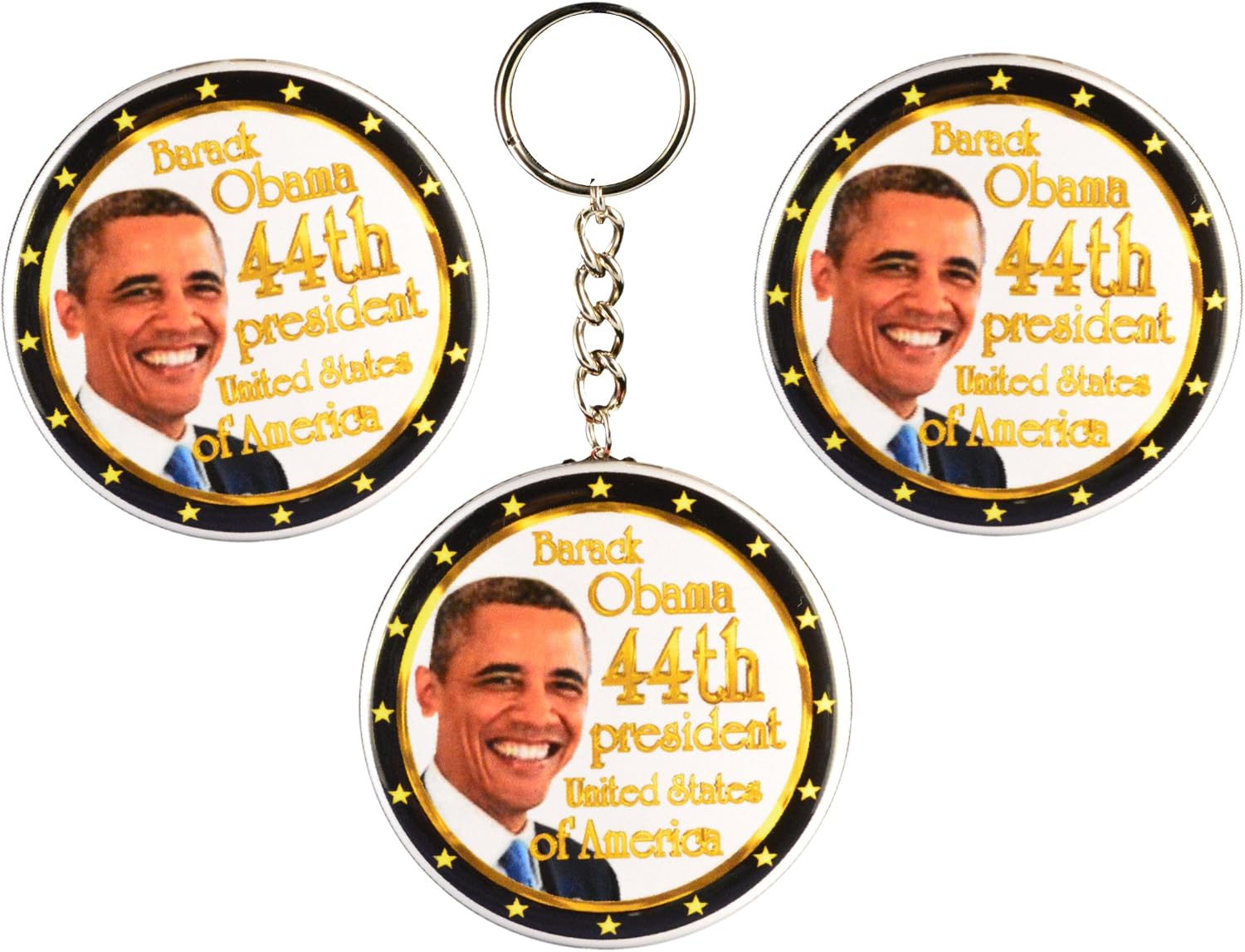 Amazon.com: Obama 44th President Photo Key Chain + Magnet + Pin-Back ...