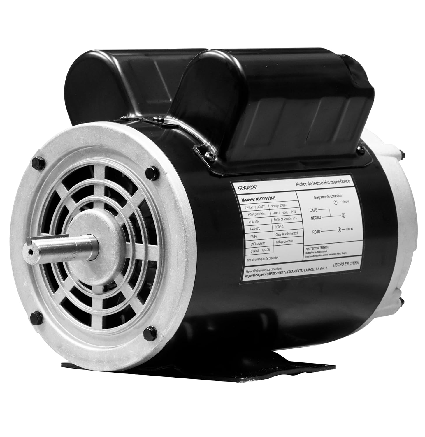 Motor Eléctrico Monofásico 3hp Para Compresor De Aire NM32563M0 Newman ...