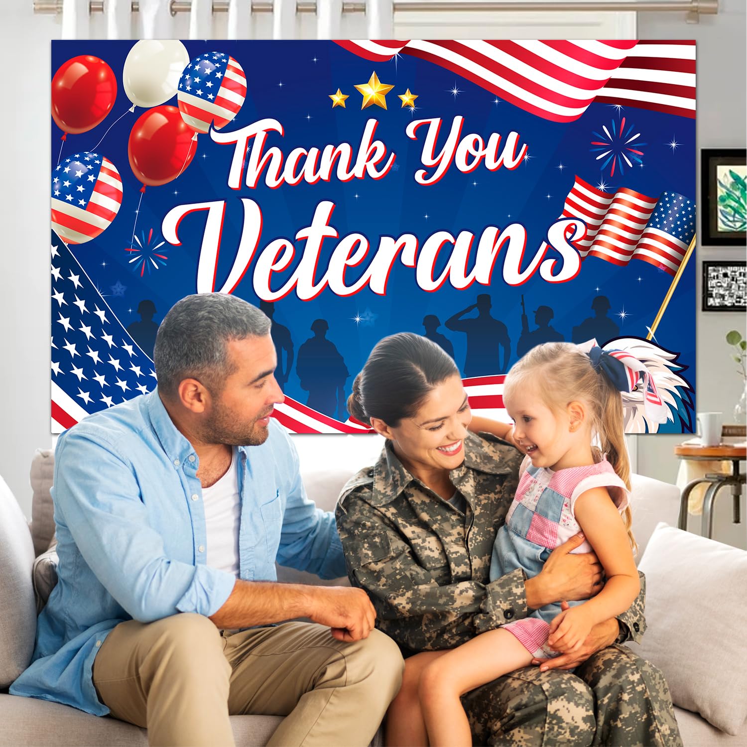 Snapklik.com : Thank You Veterans Backdrop, 708x433 Inch Veterans ...