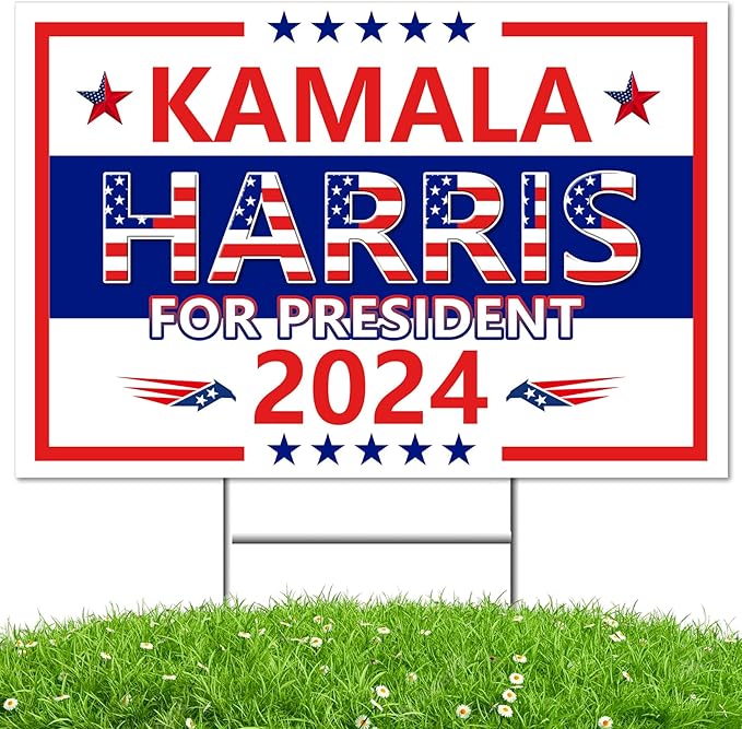 Amazon.com : Kamala Harris Yard Sign,18x12In Harris Waltz 2024 Double ...