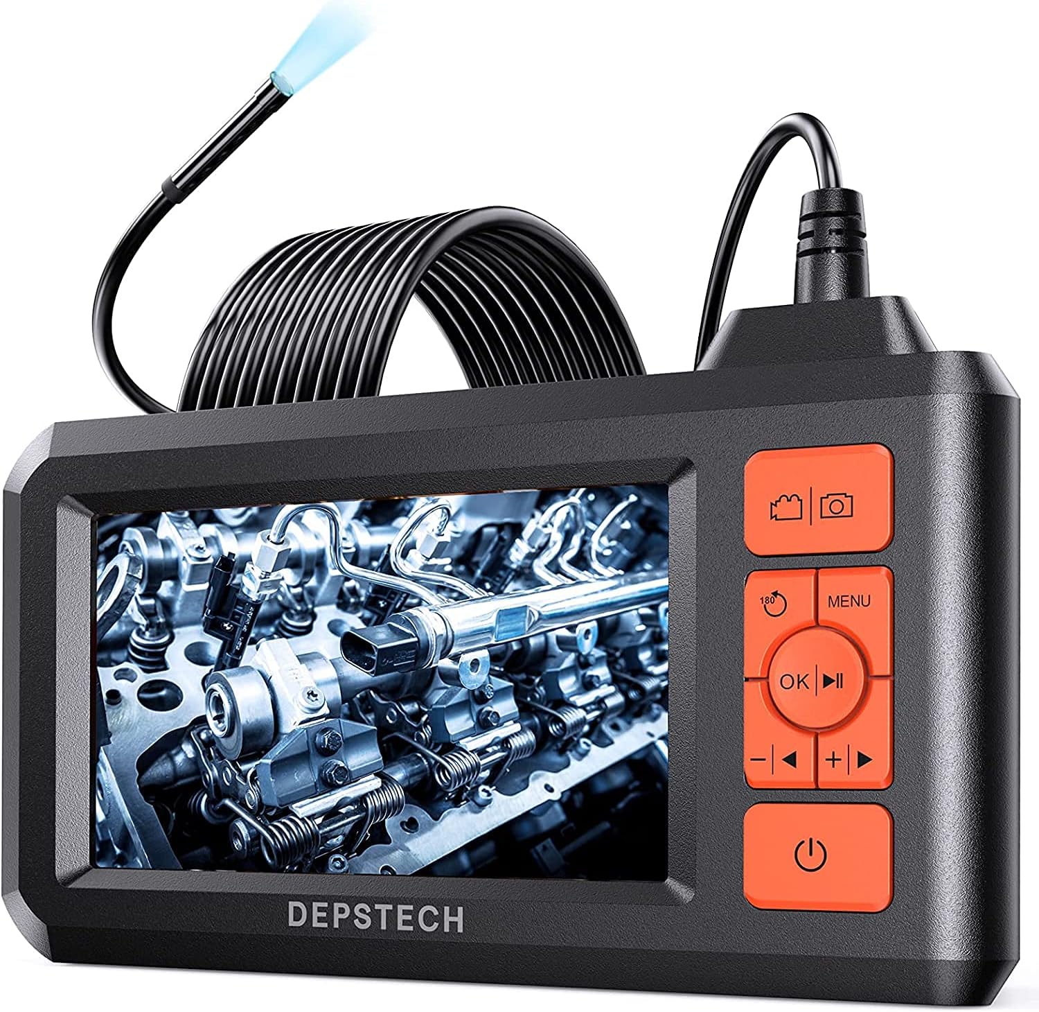 DEPSTECH Dual Lens Industrial Endoscope, 1080P Digital Borescope ...