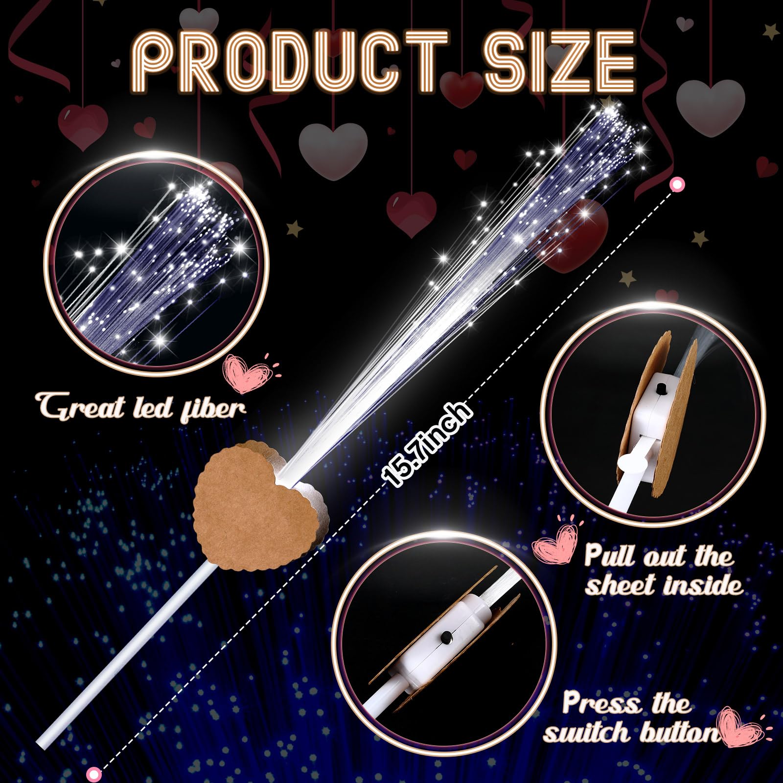 Snapklik.com : Tujoe 50 Pcs Wedding Sparklers Heart Shaped LED Glow ...