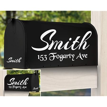 Amazon.com: Set of 4 Name Decal for Mailbox, Personalized Mailbox Decal ...