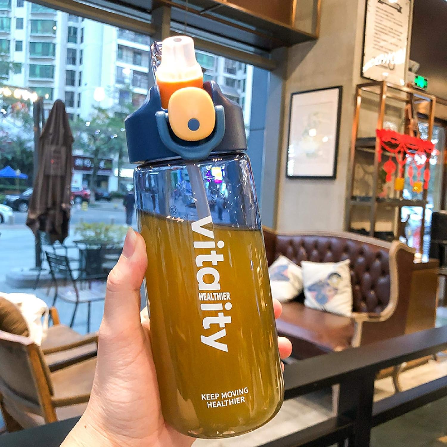 Amazon.com: JINGPAI Simple Sports Straw Cup Male and Female Students ...