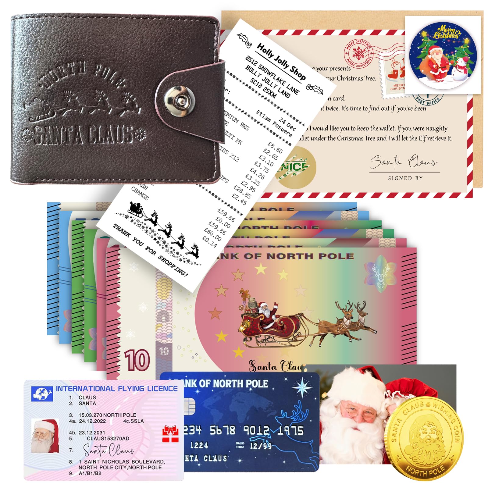 PopManko Santa’s Lost Wallet, Santa Lost Wallet Set for Kids, Santa ...