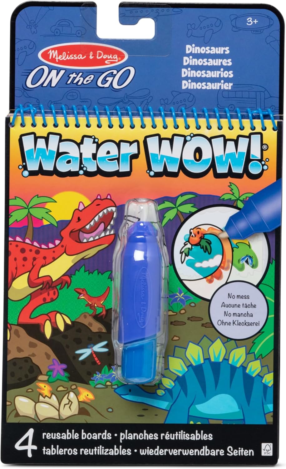 Melissa & Doug Water WOW! Dinosaur | Water Reveal Travel Book ...