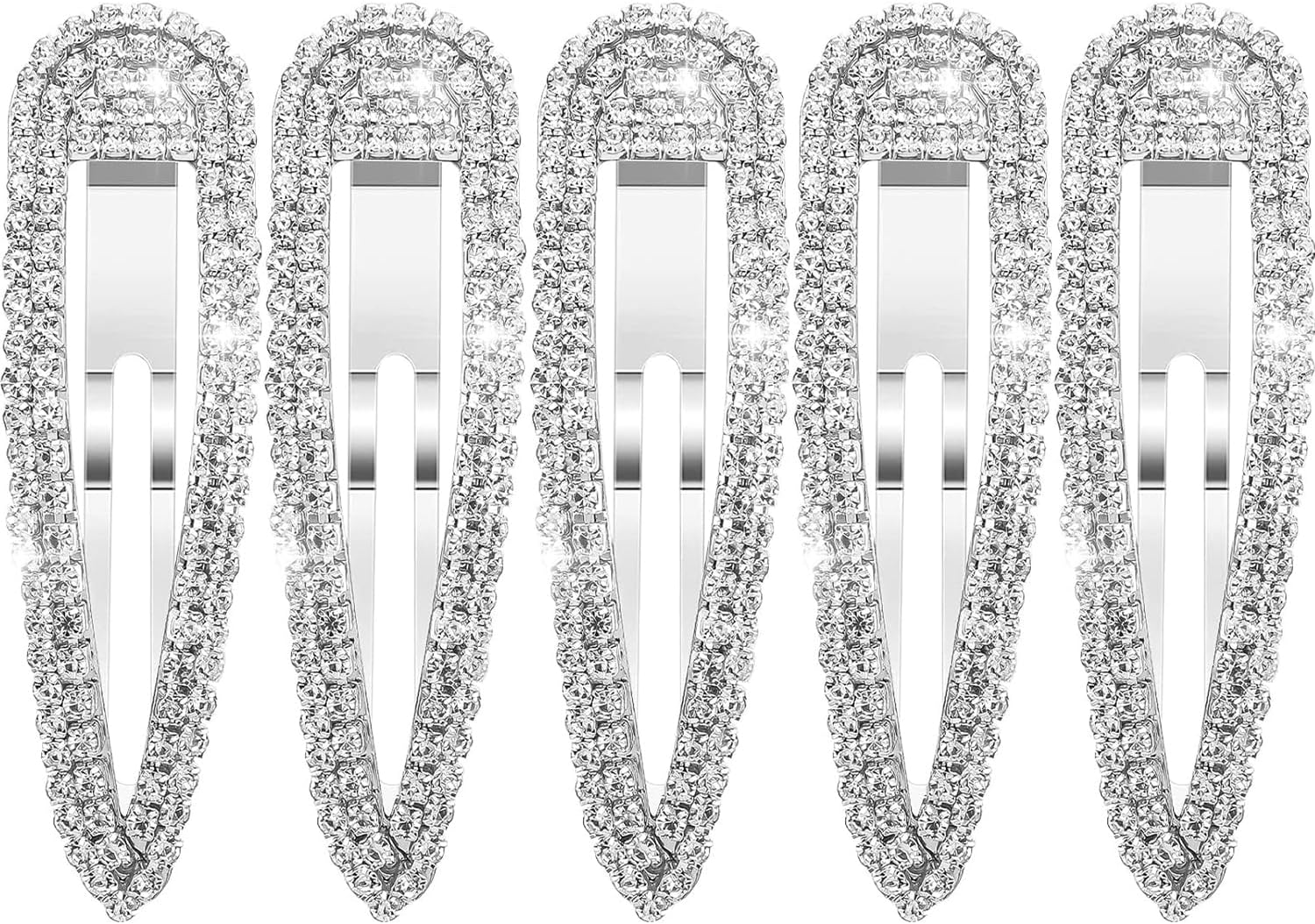 Amazon.com : LOSANJI 8PCS Rhinestone Hair Clips, Water Drop Crystal ...