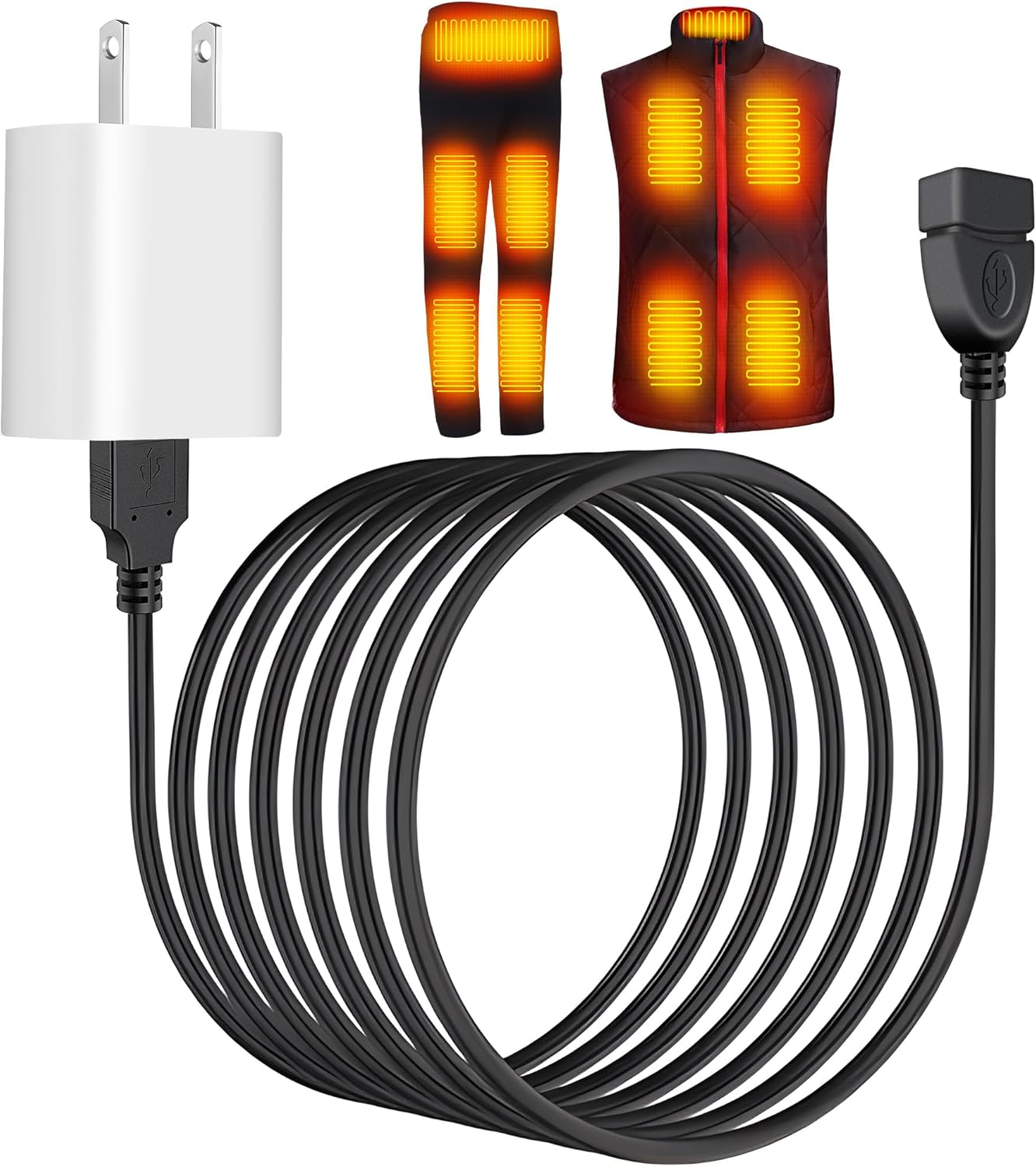 Amazon.com: CYCYHEAT 5V2A Heated Vest Jacket Pants Coat Wire Connection ...